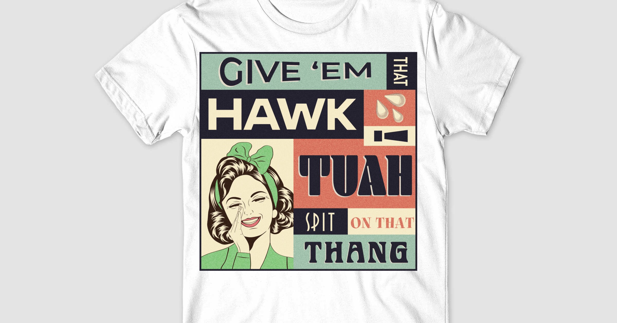 Hawk Tuah retro poster Póló - Mém Póló Vicces Ajándék - Születésnapra ...