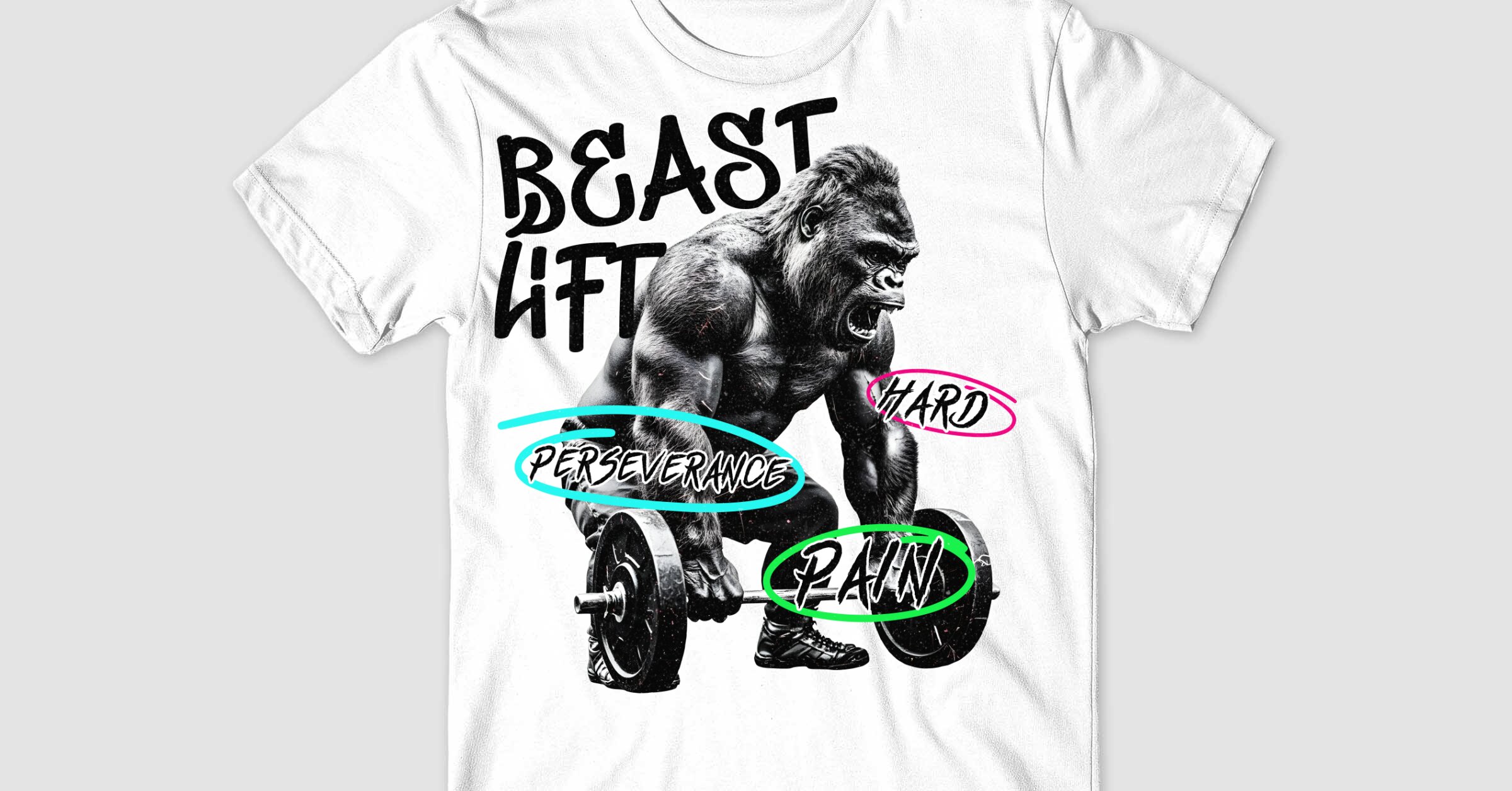 Konditerem Póló Beast Lift - Gorilla Beast Lift Hard Perseverance Pain ...