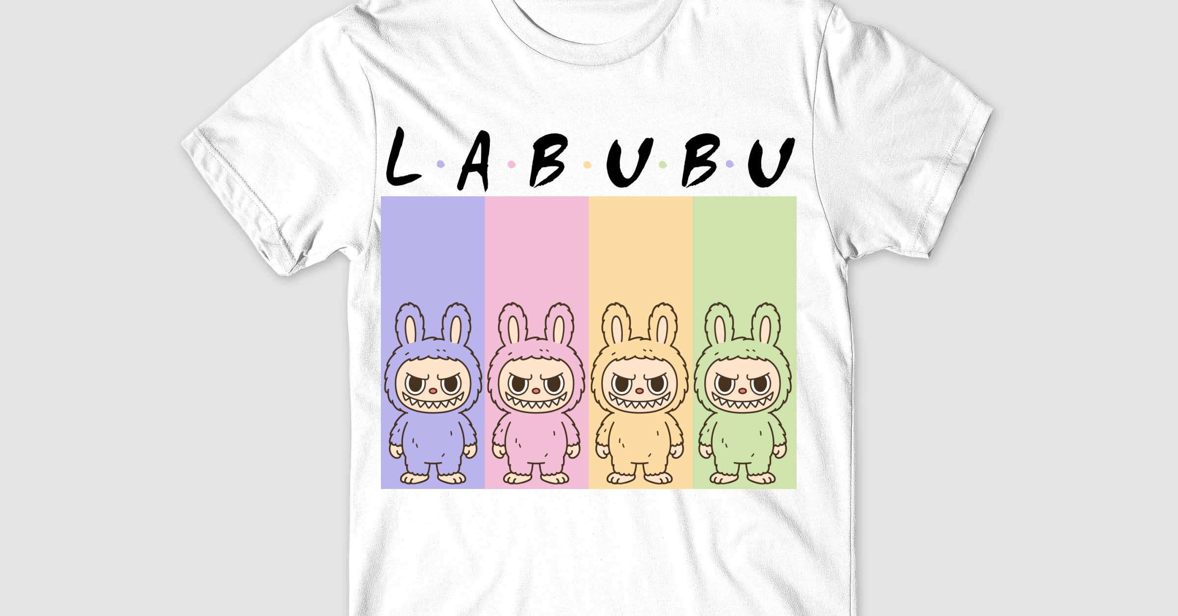 Labubu - Color strips Póló - Labubu Póló - Vicces Ajándék Születésnapra ...