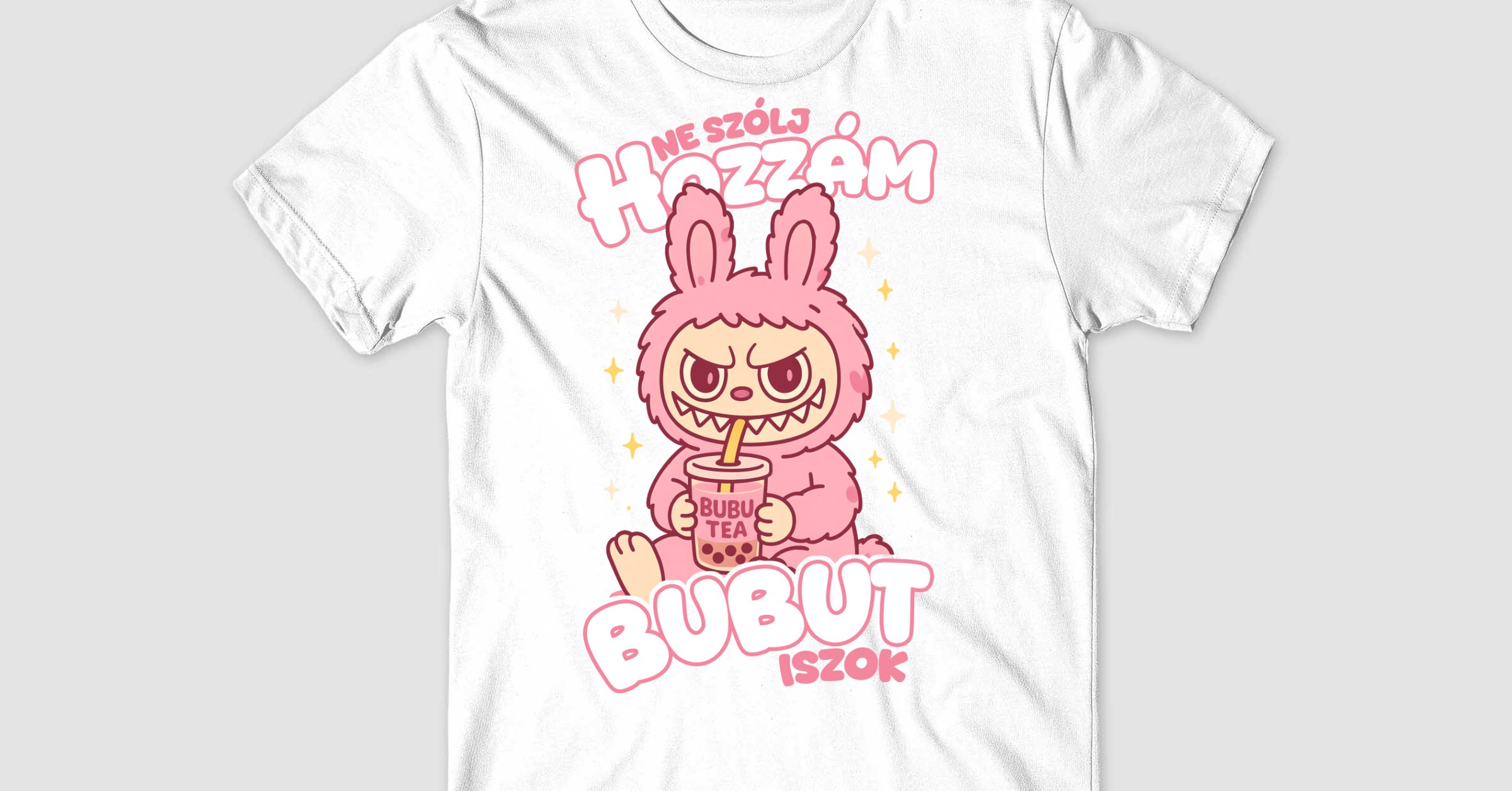 Labubu - Bubu tea Póló - Labubu Póló - Vicces Ajándék Születésnapra ...