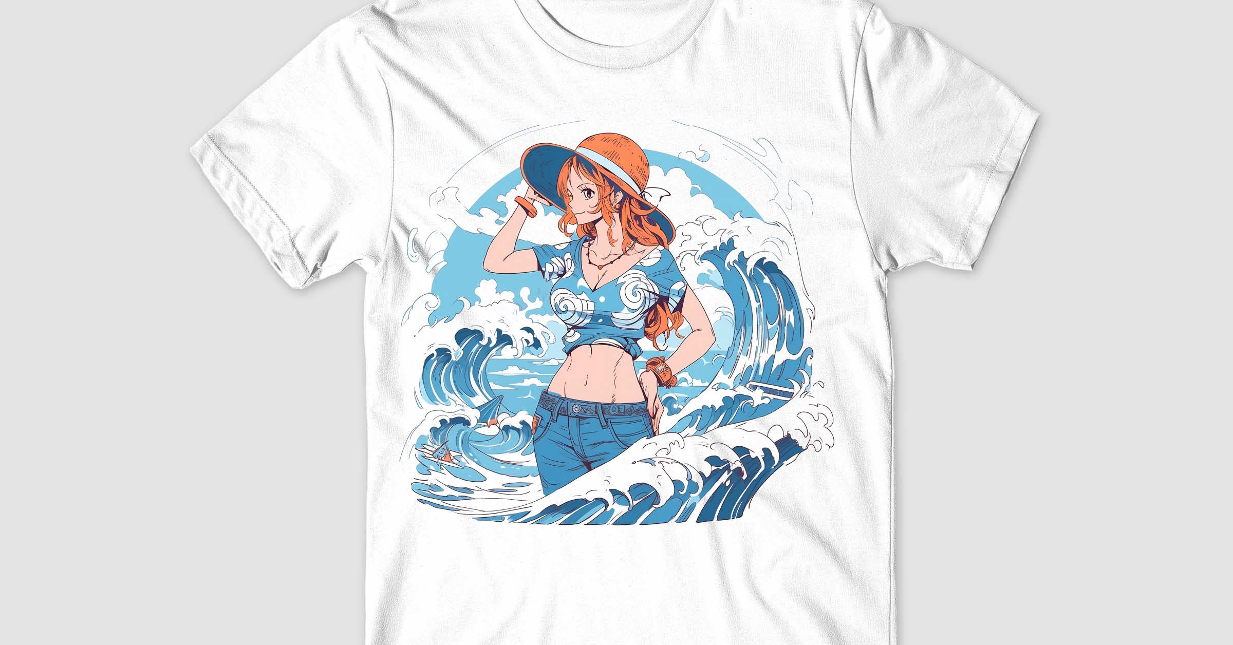 Nami with waves Póló - One Piece