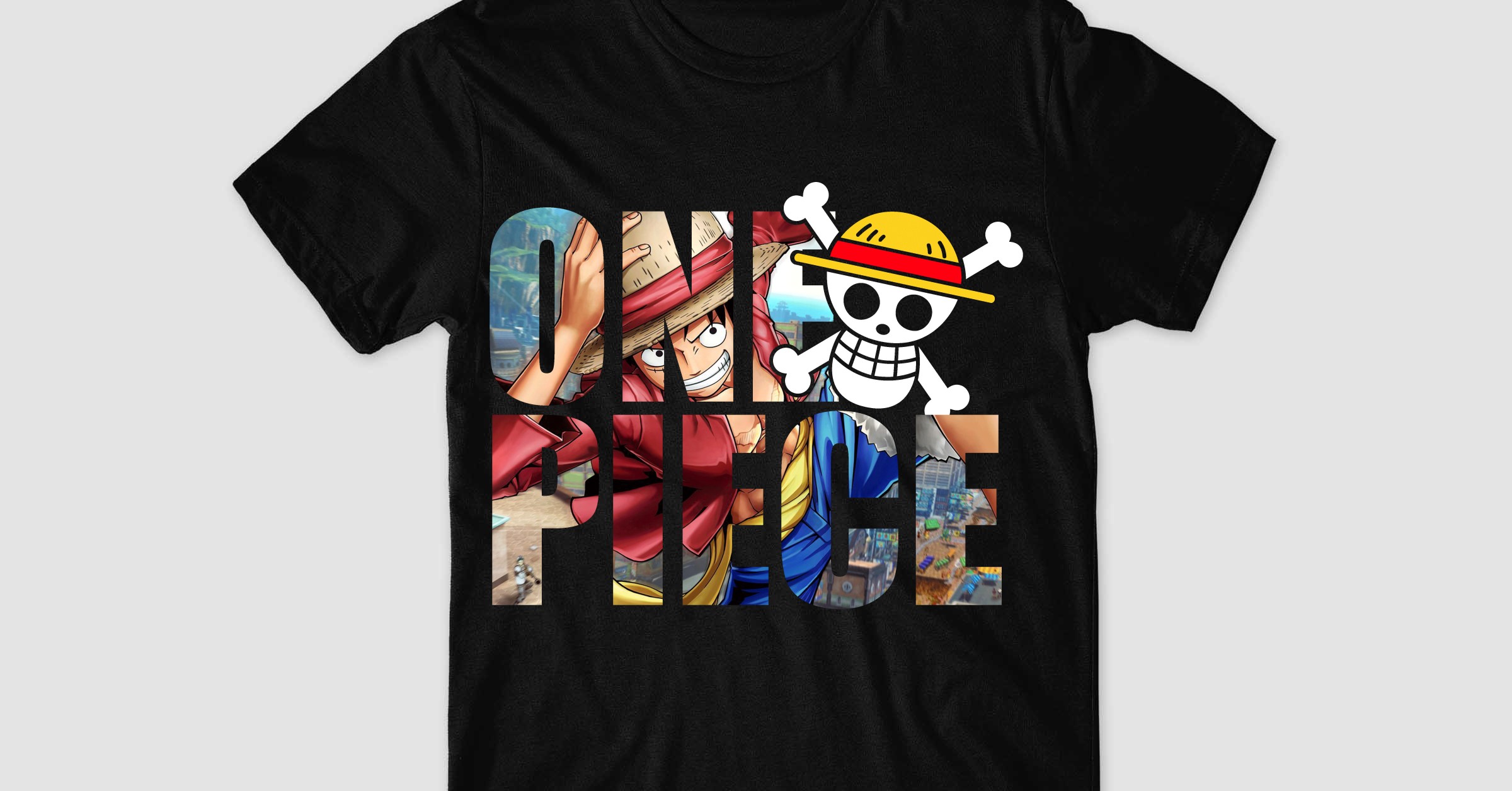 One Piece Text Póló - one-piece - @TeeTaku